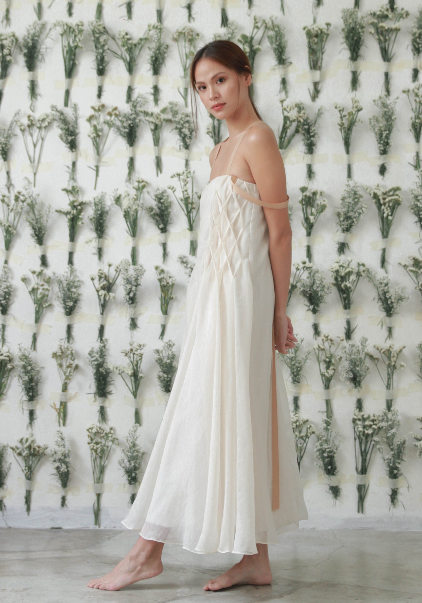 Smocked Long Dress – Jeanjaquet